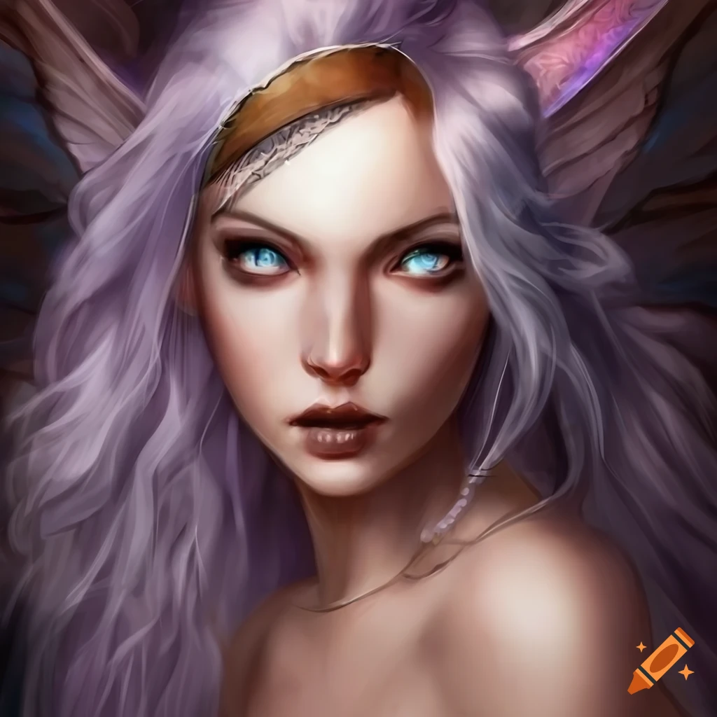 Portrait of a female fae in fantasy art style on Craiyon
