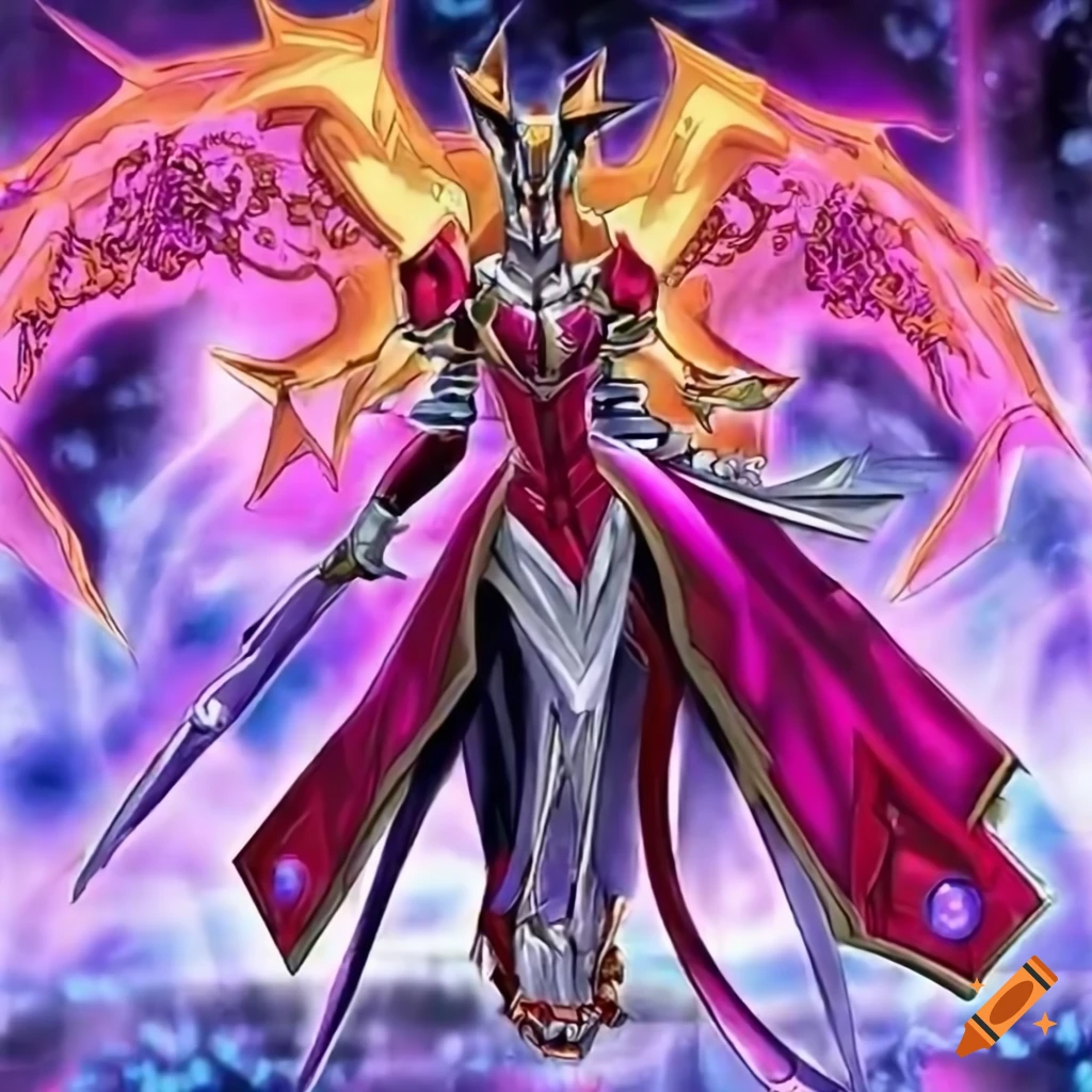 D/D/D Flame Queen Elizabeth detailed in Yugioh card style on Craiyon