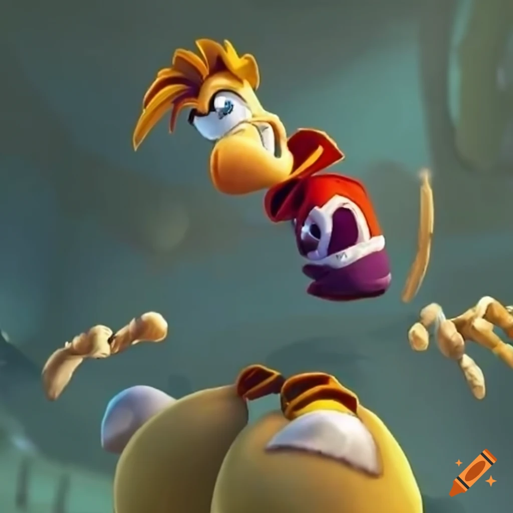 Rayman character transformed into a bodybuilder on Craiyon