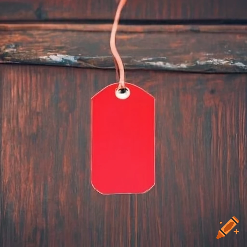 Red tag label on Craiyon