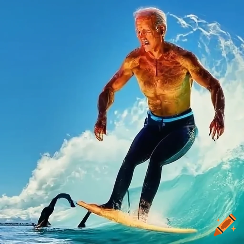 Joe biden surfing on Craiyon