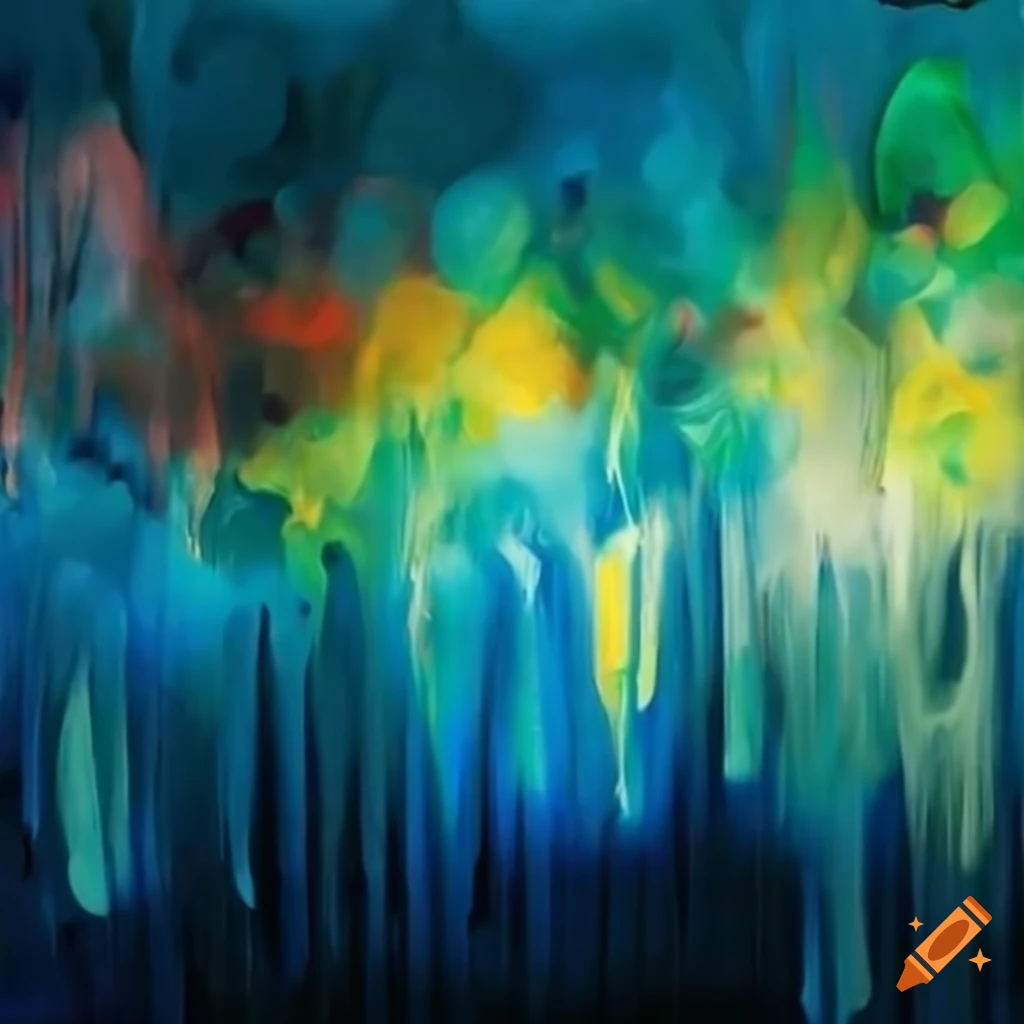 Abstract painting with random spots painted in watercolors on Craiyon