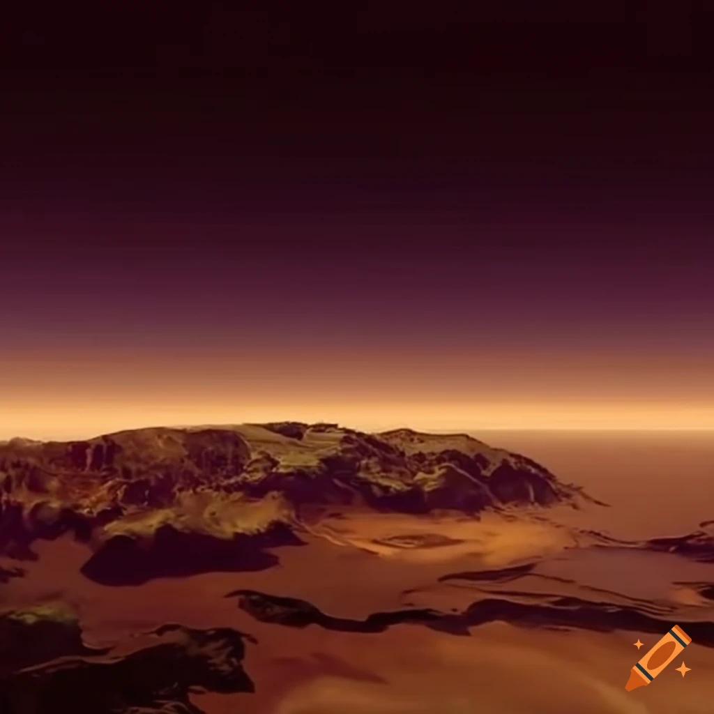 Crater methane lakes on Saturn's moon Titan with orange atmosphere on ...