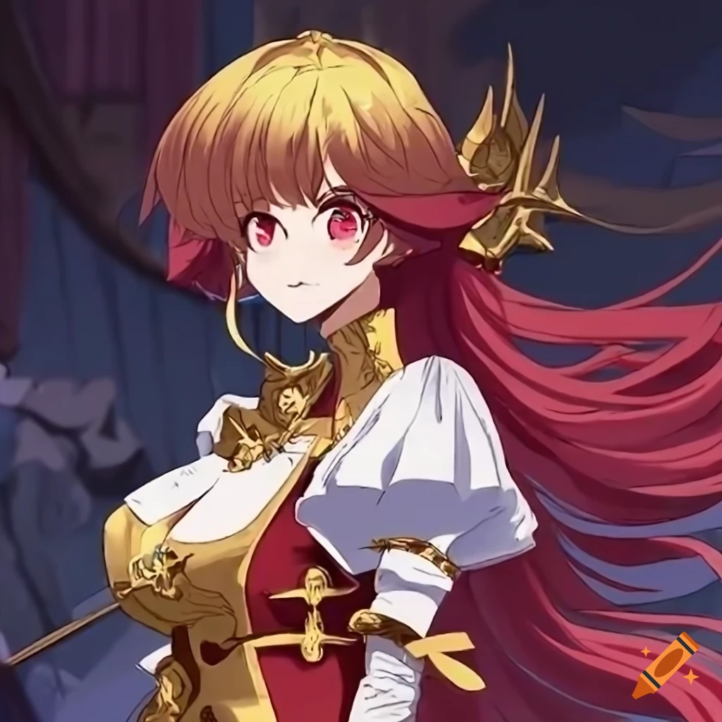 Anime-style noble lord musketeer and powerful queen on Craiyon