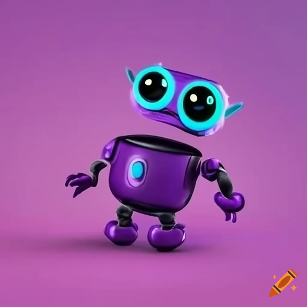 Purple chatbot resembling the university of st. thomas mascot on Craiyon