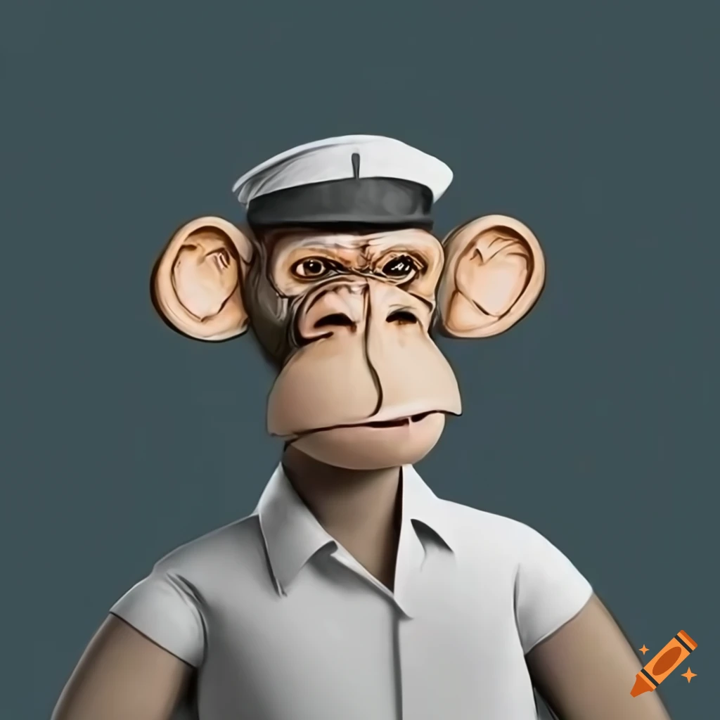 Full body image of a not bored ape wearing shorts and a white shirt on ...