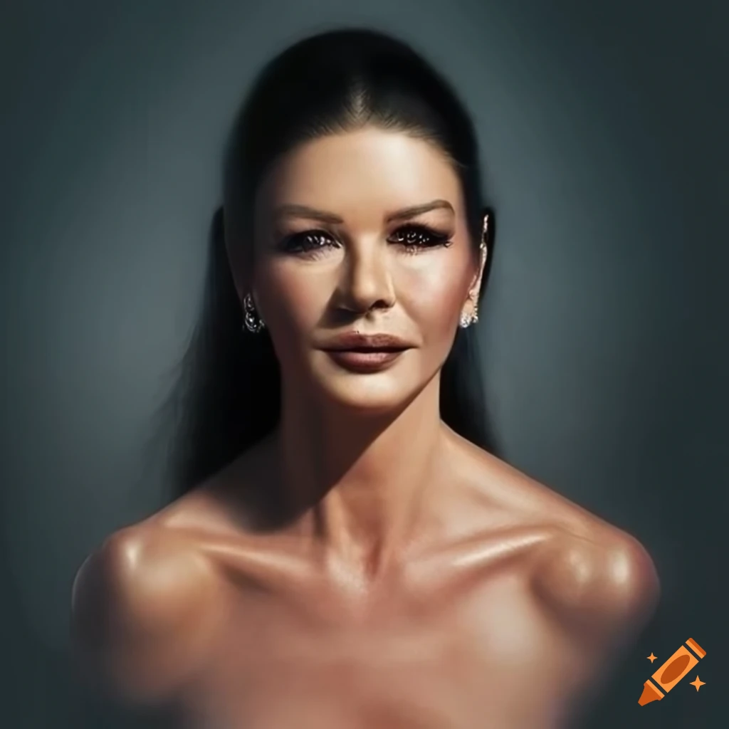 Portrait of catherine zeta jones with dramatic natural lighting on Craiyon