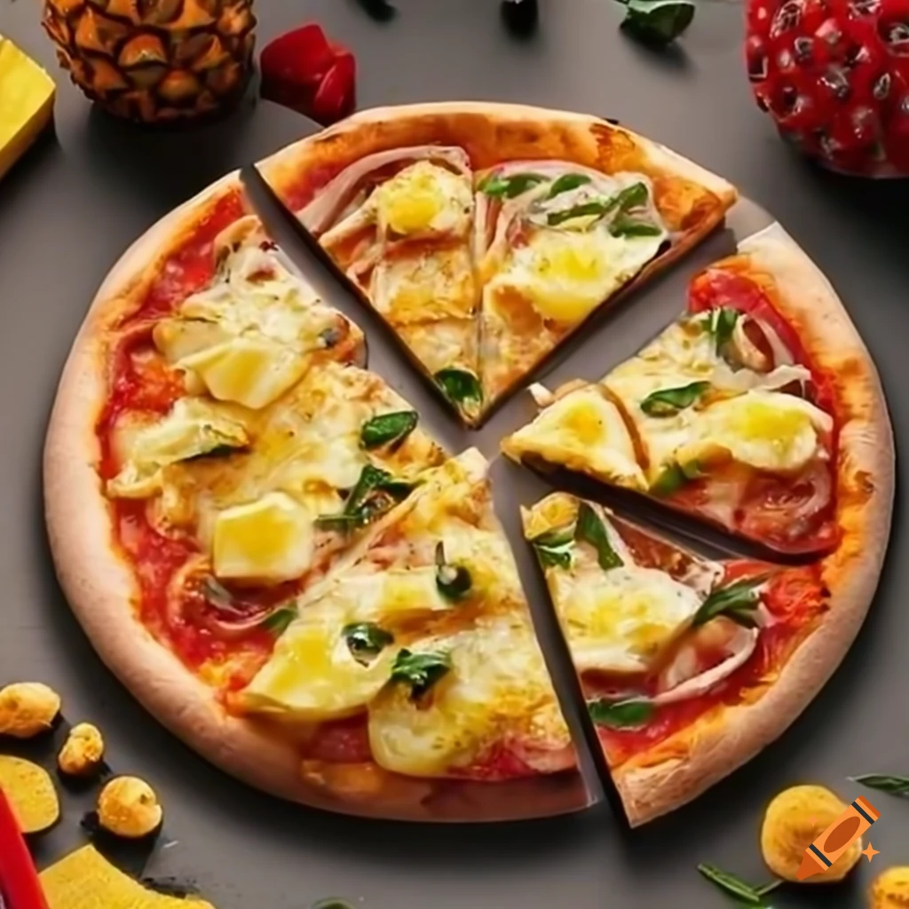 Pineapple pizza on Craiyon