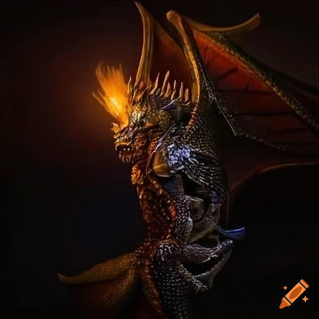 Knight with topaz-colored dragon head on Craiyon