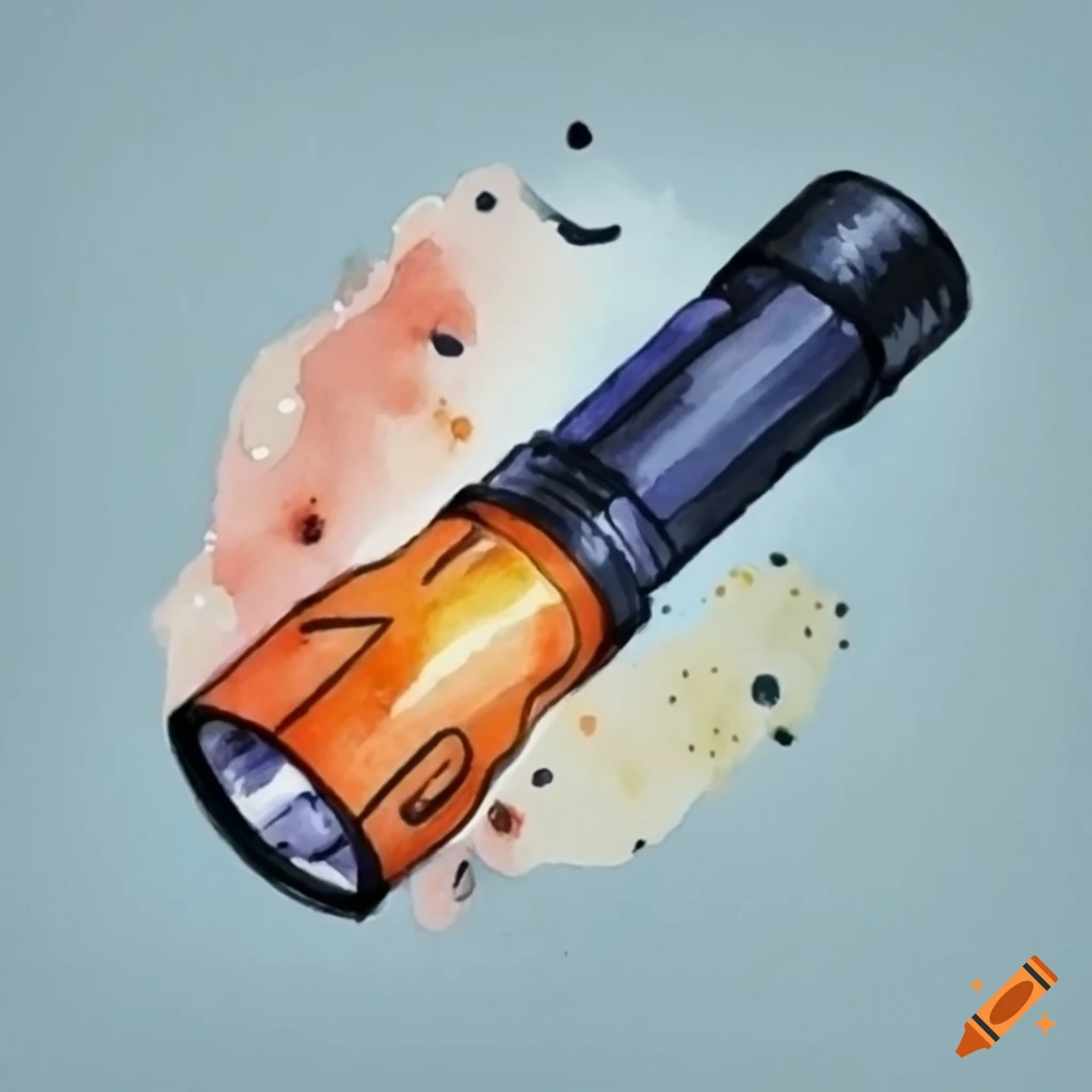 Flashlight watercolor painting on Craiyon