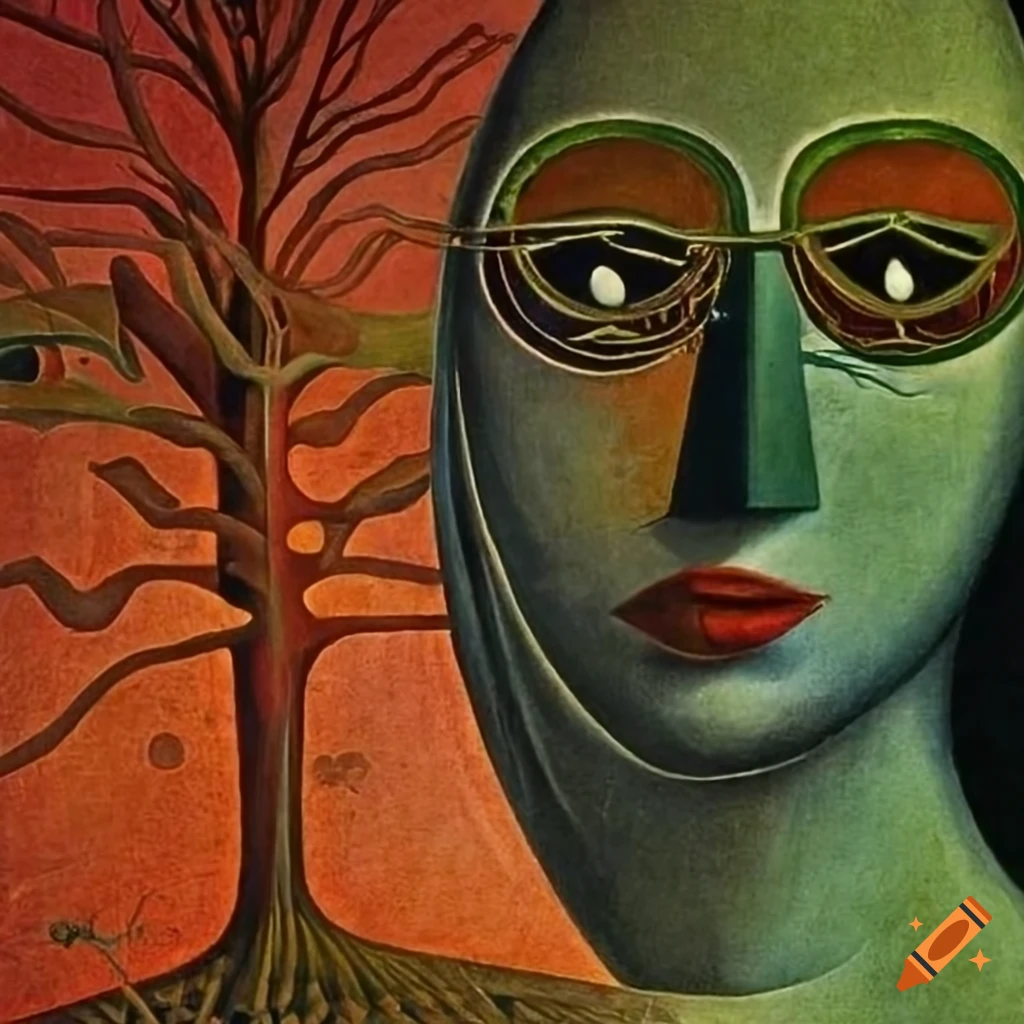 Surrealist painting by Remedios Varo depicting women and a tree in an ...