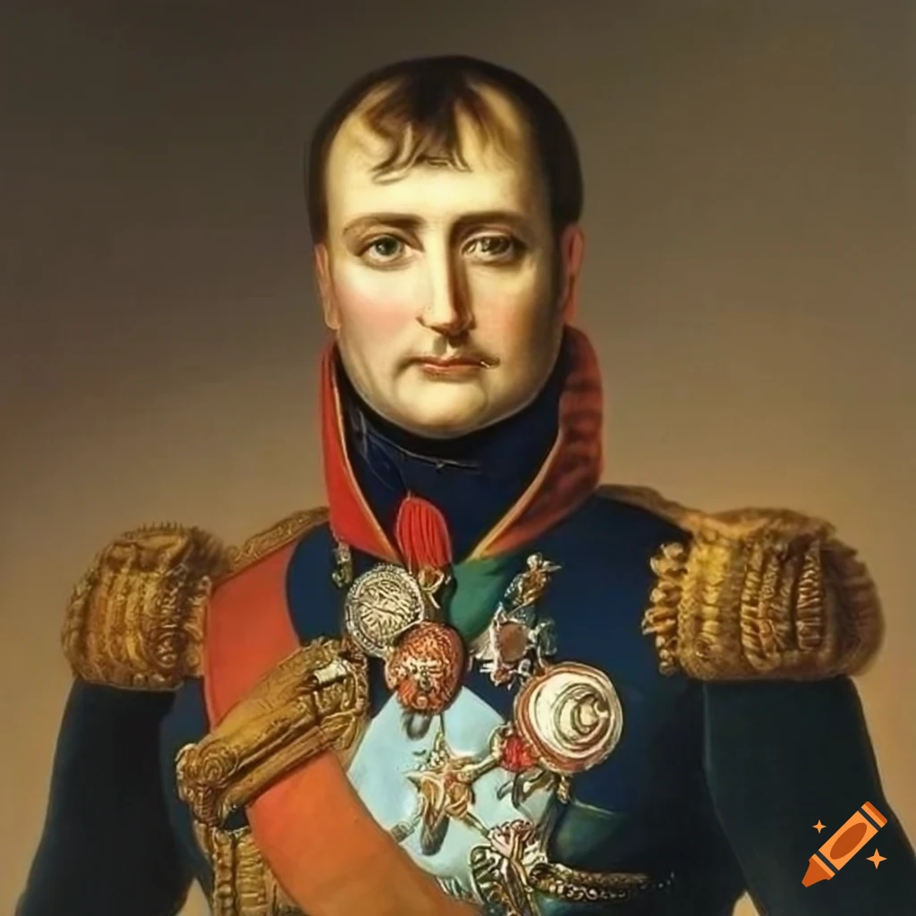 Emperor Napoleon Bonaparte in military uniform on Craiyon