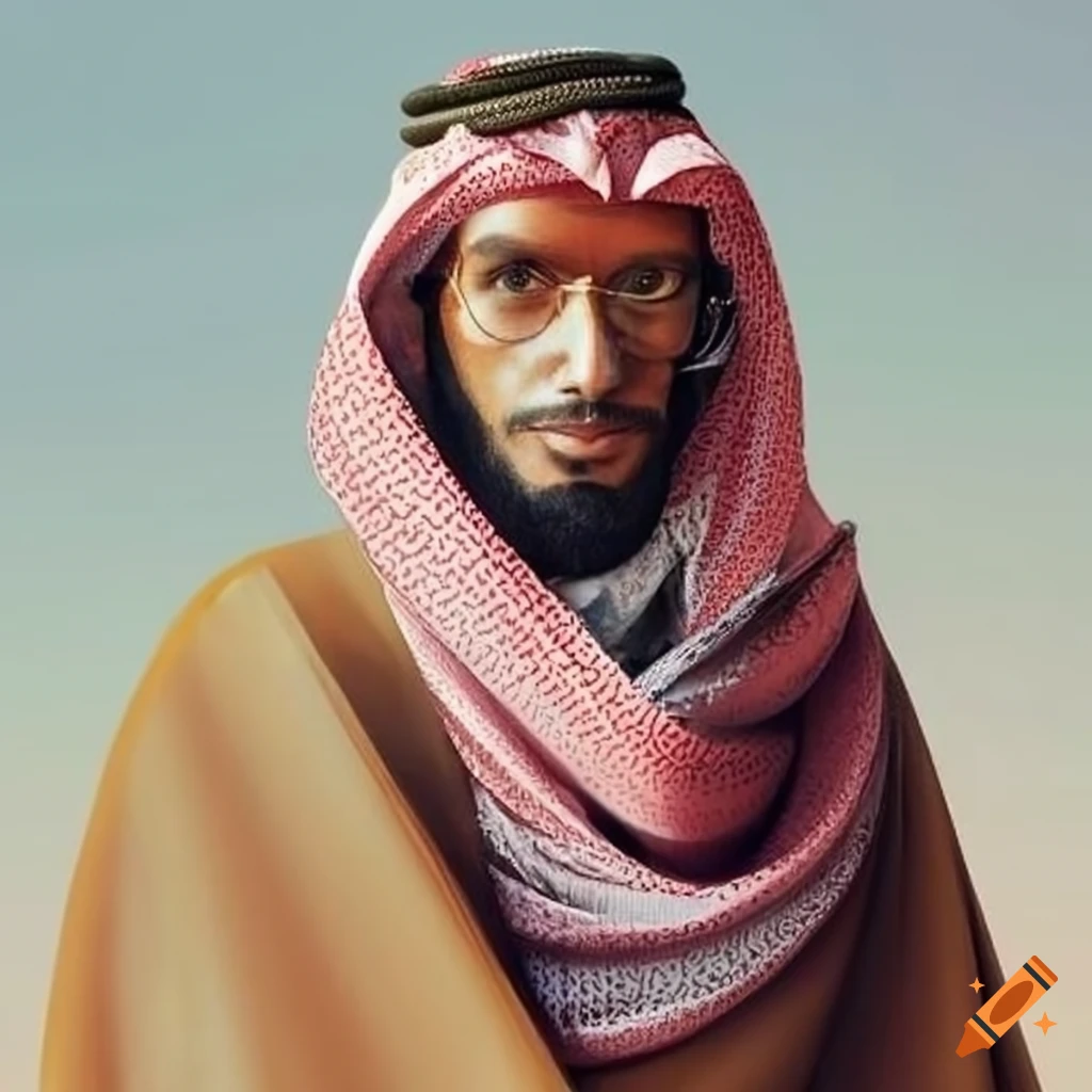 Portrait of arabian man in traditional mecca fashion symbolizing ...