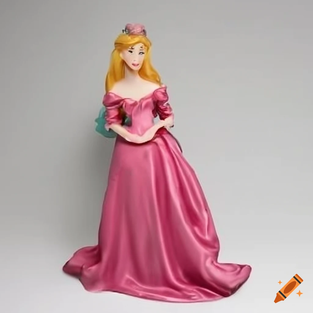 Resin princess figure in a pink silk dress on Craiyon