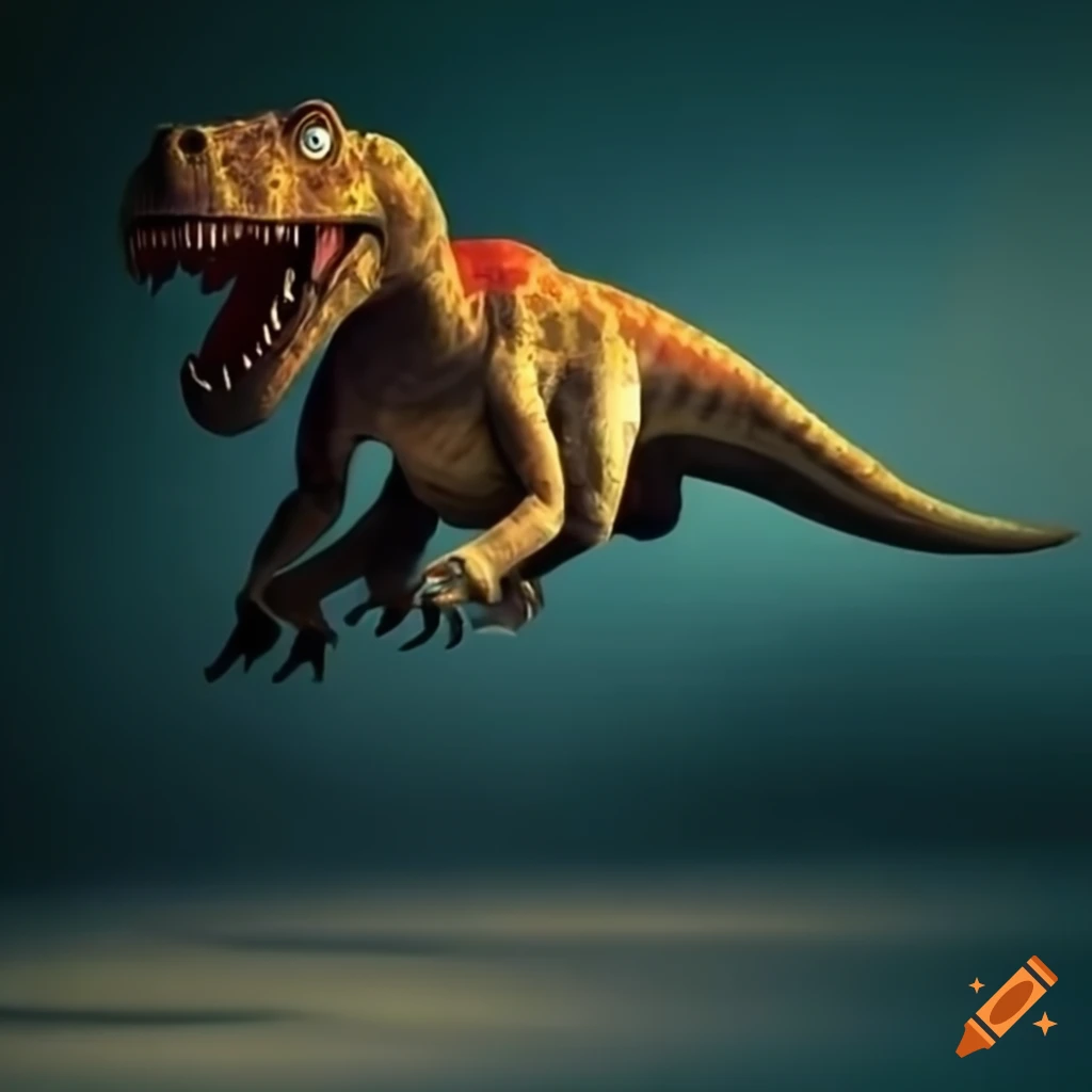 Jumping dinosaur on Craiyon