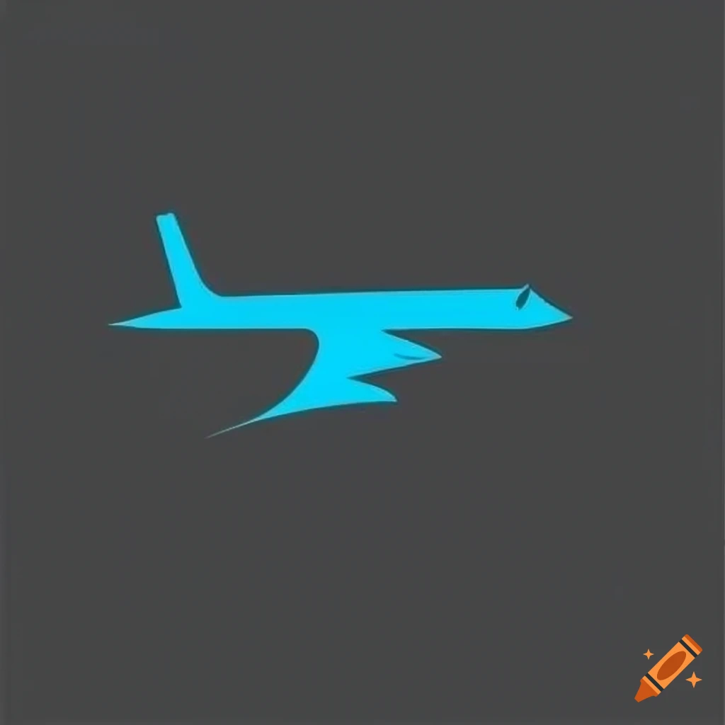 Blue plane logo in vector format on black background on Craiyon