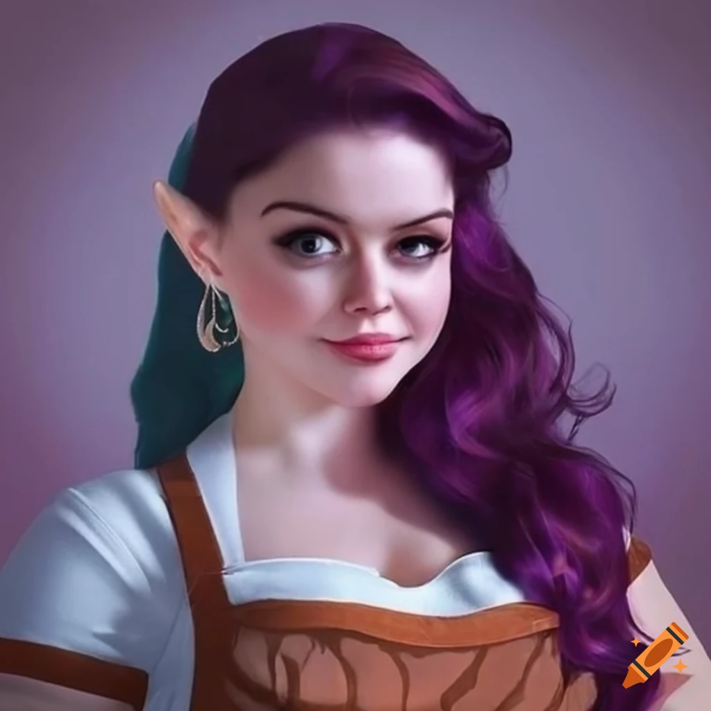 Ariel Winter as a fairytale artificer in an apron and toolbelt on Craiyon