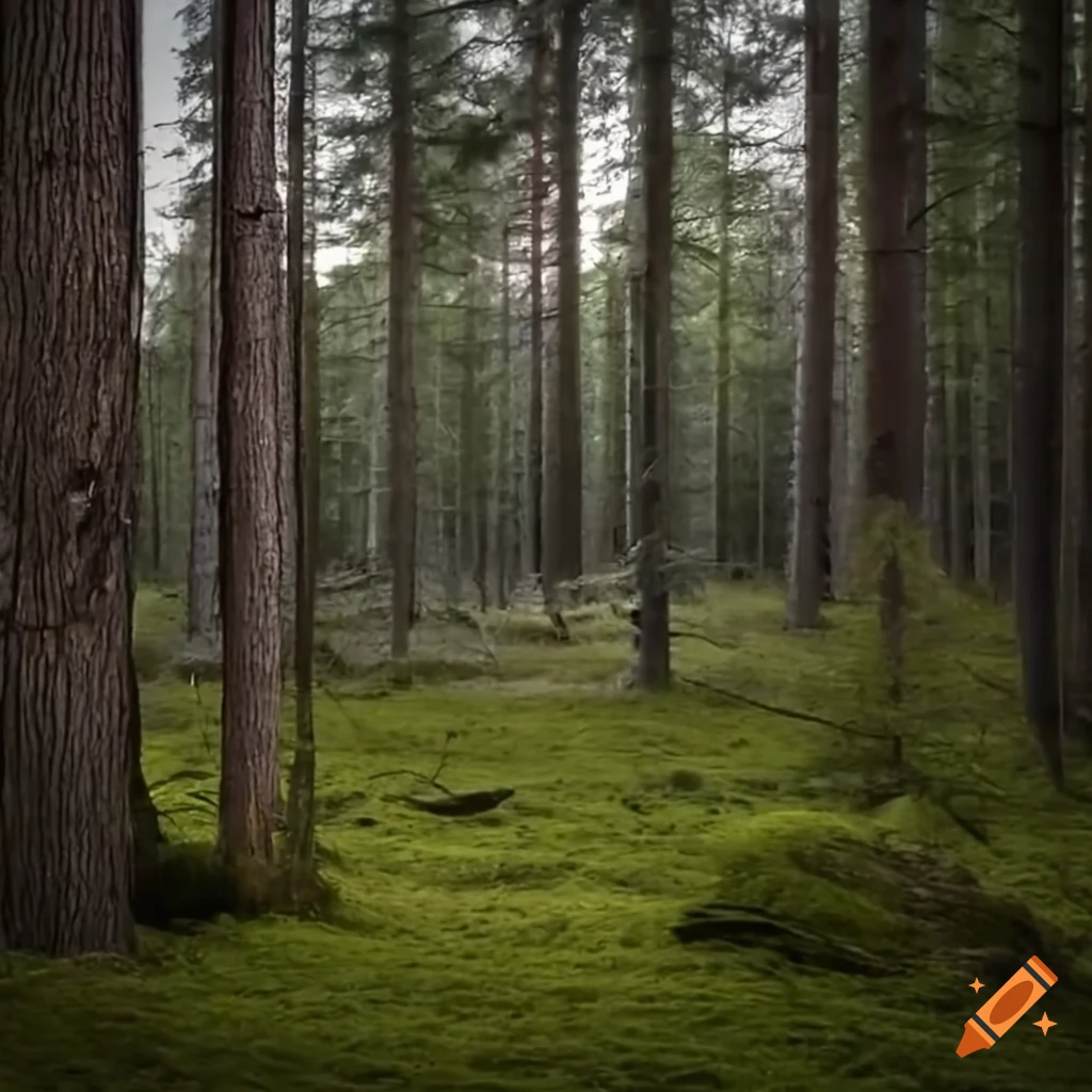 Girl walking in the finnish forest on Craiyon