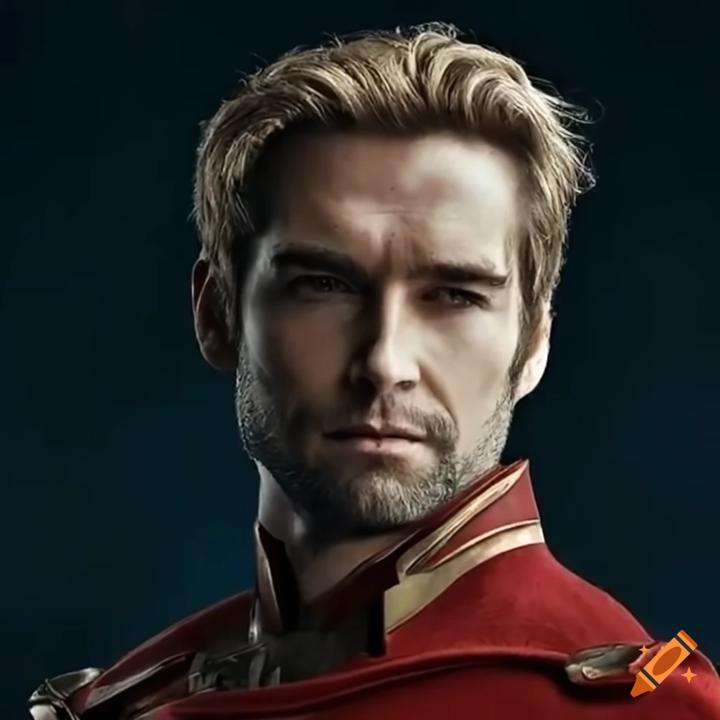 Homelander character with messy hair and beard on Craiyon