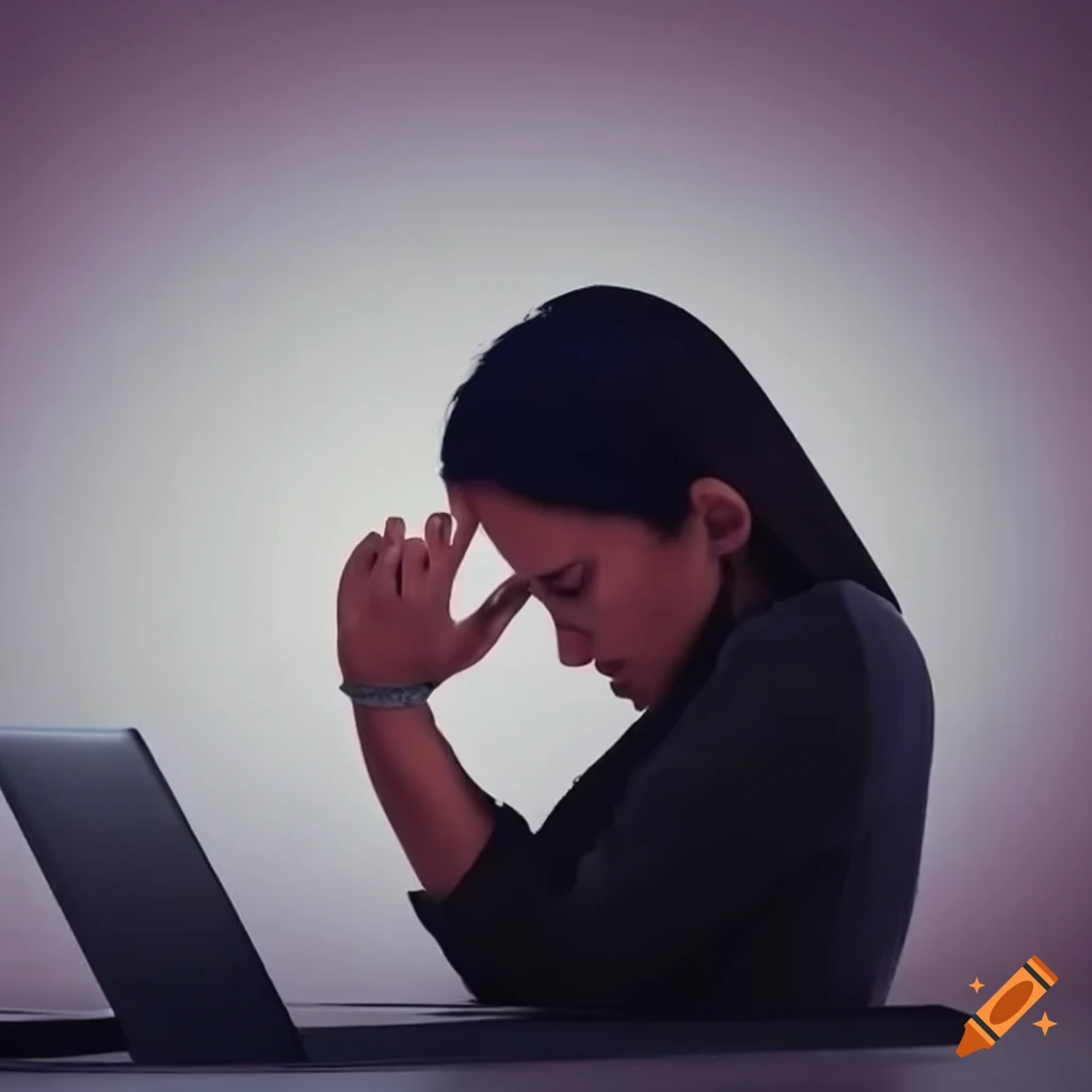 Sad people working in an office on Craiyon