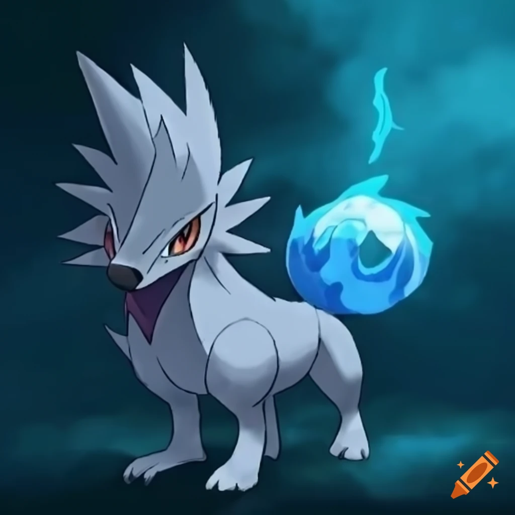 Water ghost Pokemon design - dangerous wolf made of water and ghost ...