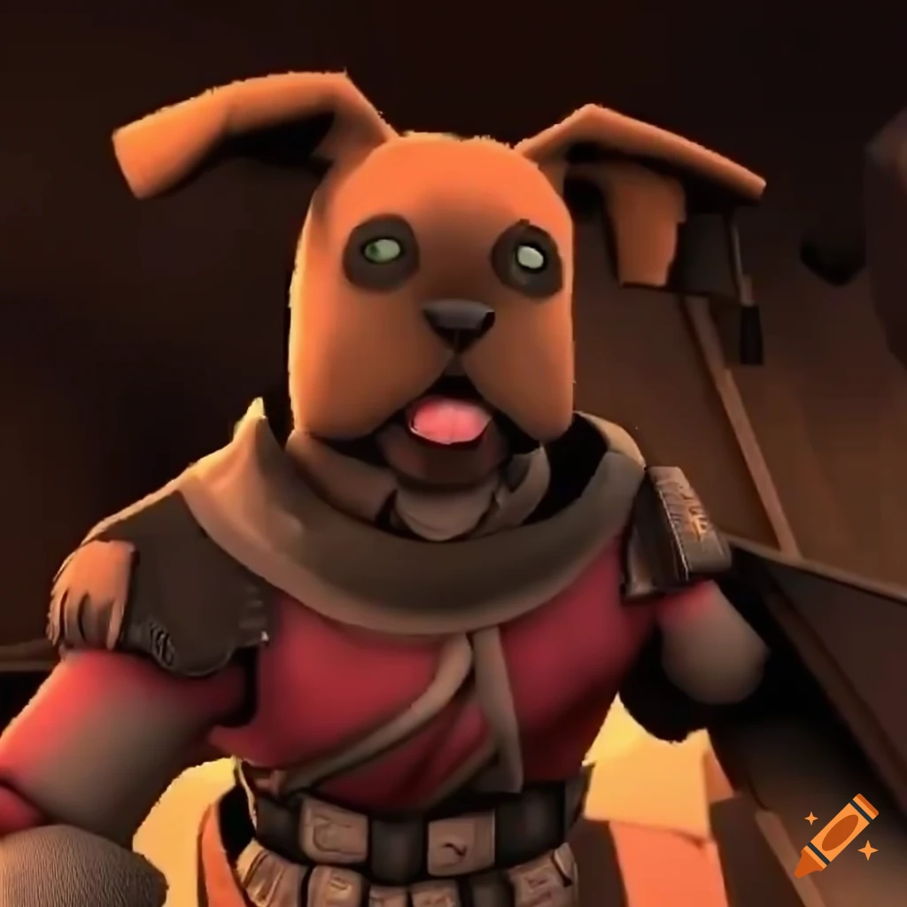 Gamer knight with a cool dog in sfm animation on Craiyon