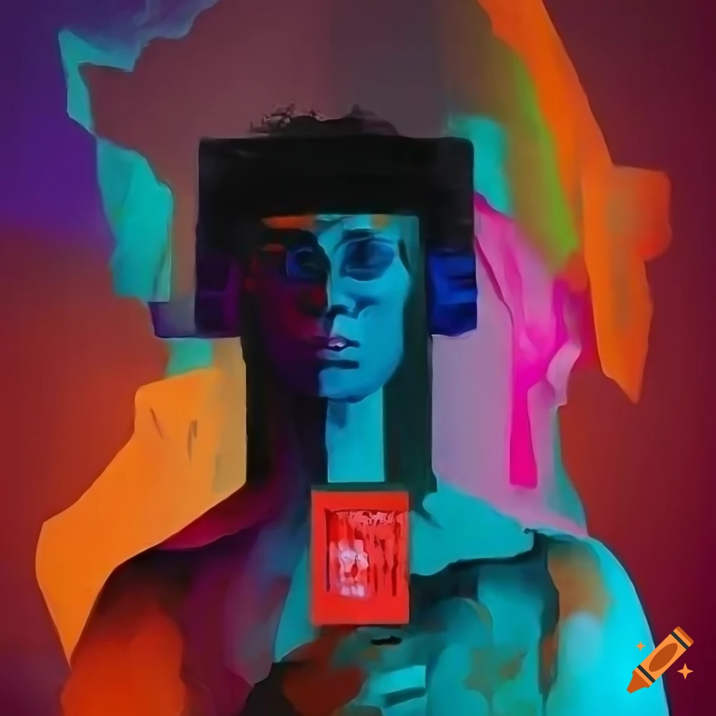 Painting by Rita Cavallari and Alessandro Granata depicting loss and a broken soul on Craiyon