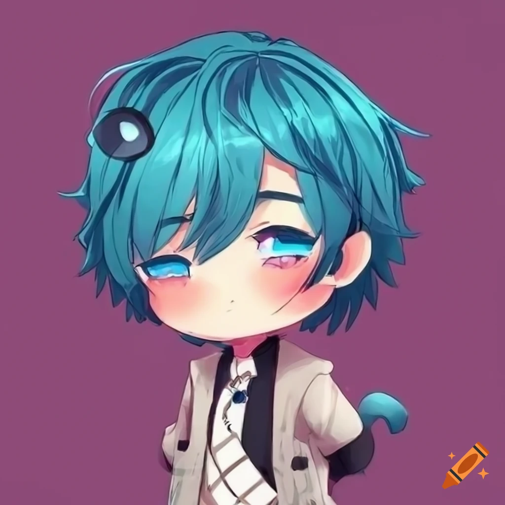 Chibi anime male worm person like vtuber on Craiyon