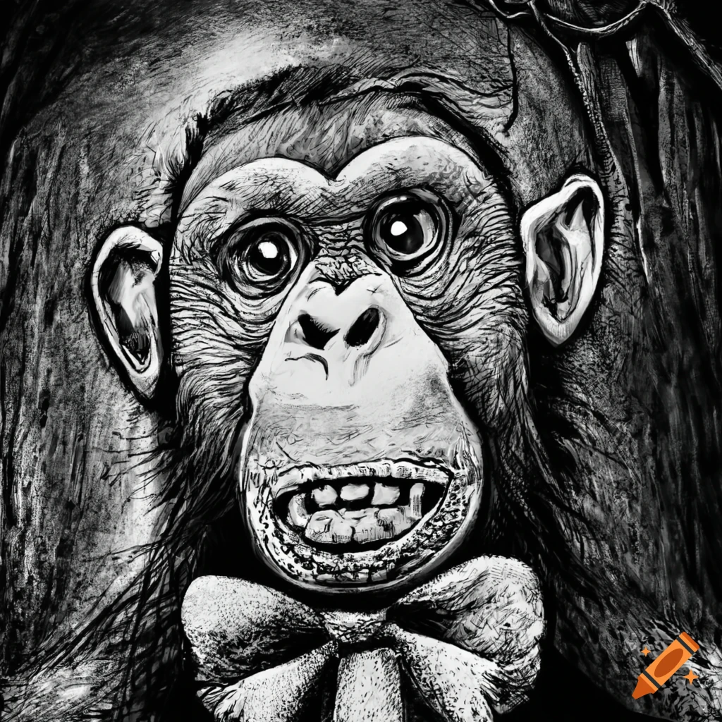 Chimp with a bowtie by junji ito on Craiyon