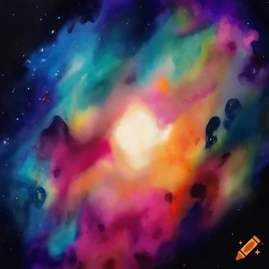 Abstract painting of universe stars in soft watercolors on Craiyon