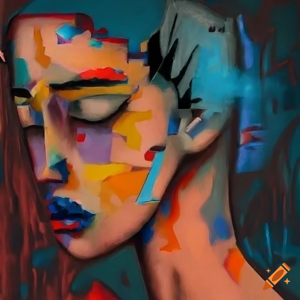 Artistic painting symbolizing loss and a broken soul in dystopian ...