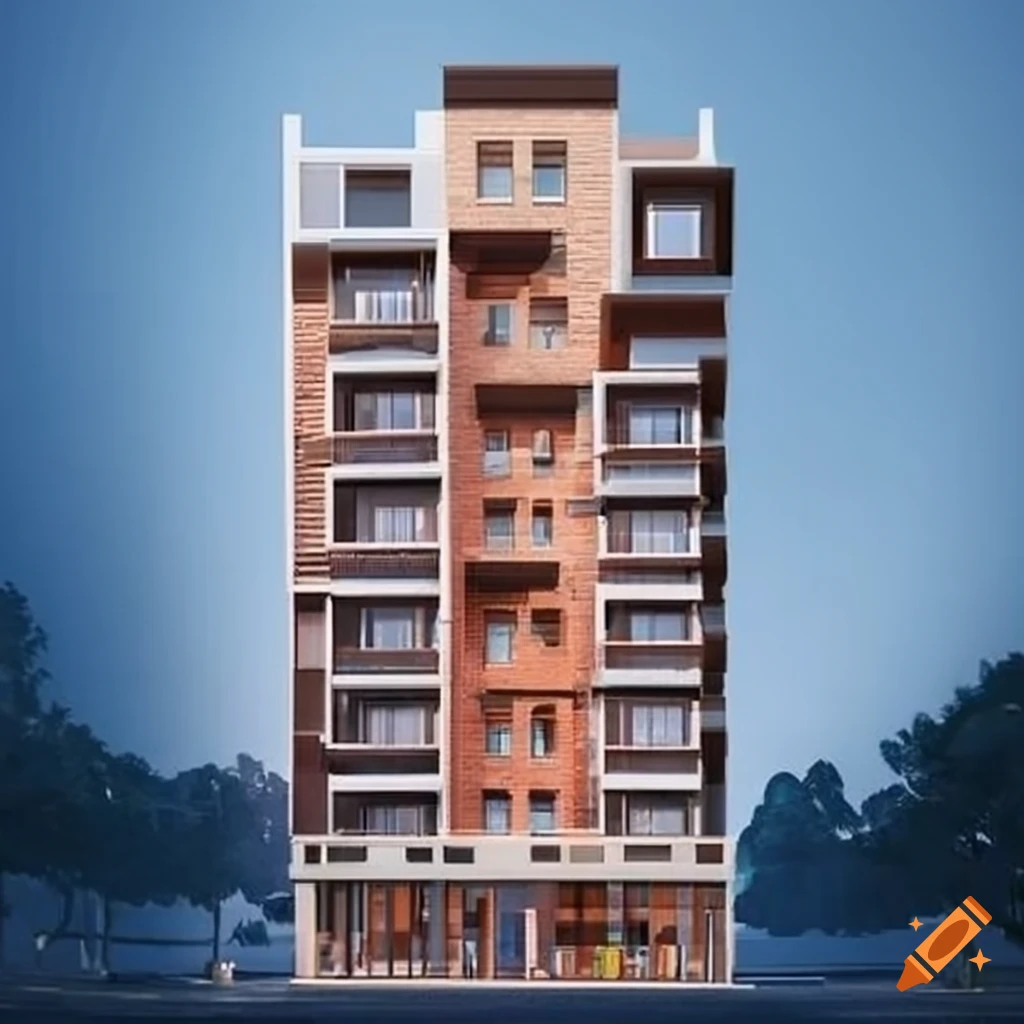 Elevation of a student residence building on Craiyon