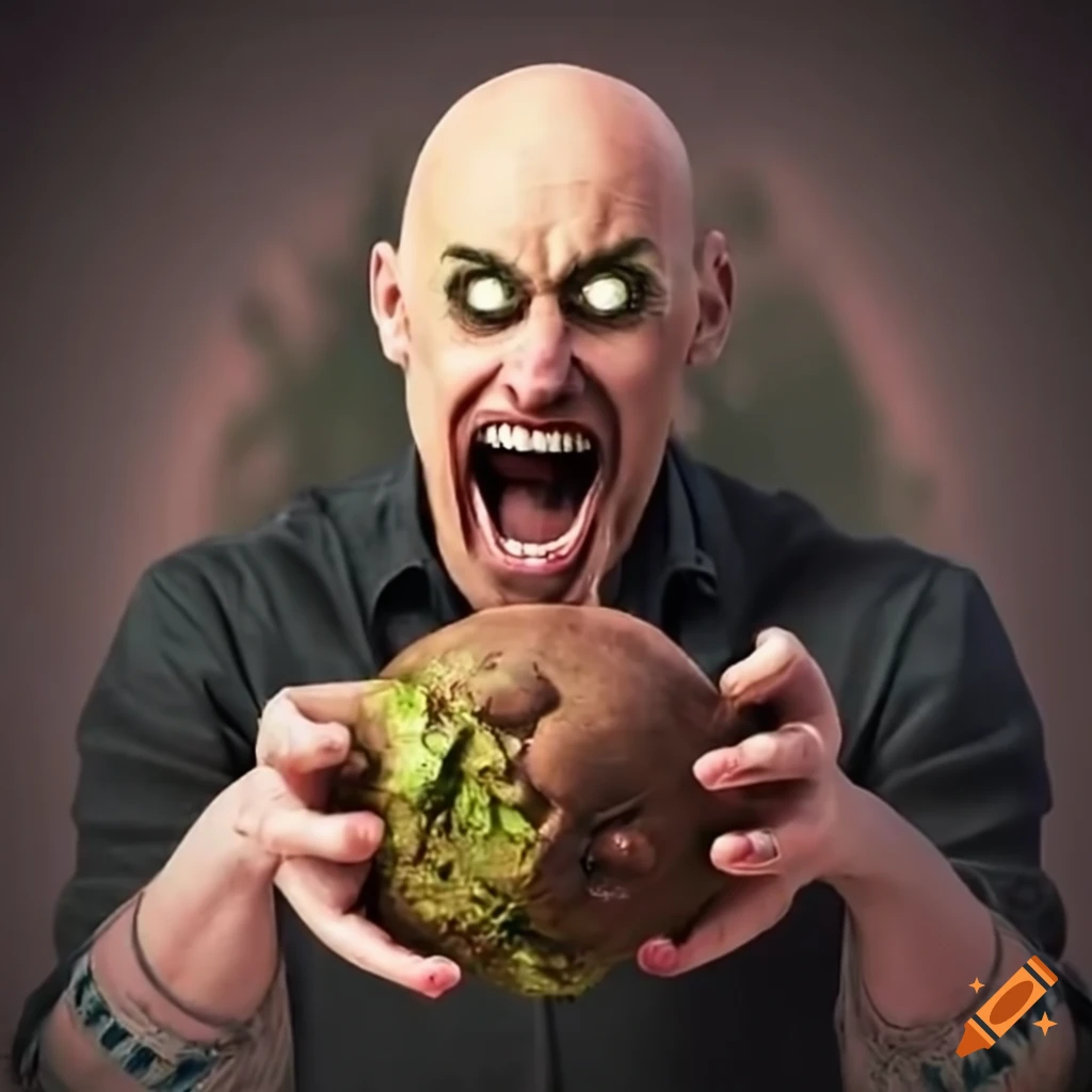 Evil bald man holding the world in his hands and laughing maniacally on ...