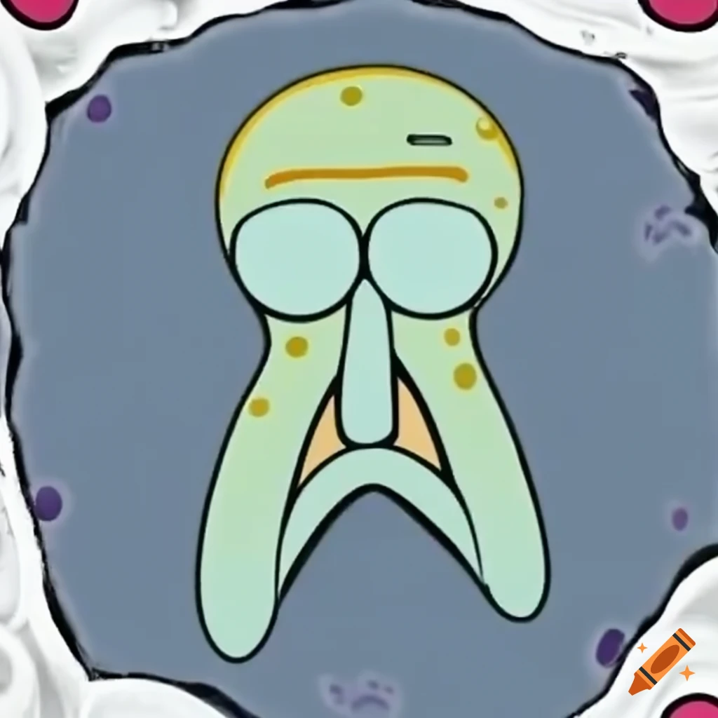 Squidward with dish network logo on Craiyon