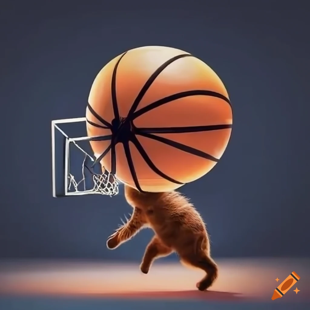 Cat playing basketball on Craiyon