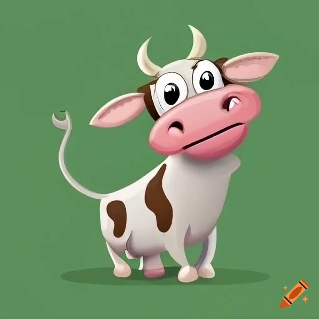 Playful cartoon cow illustration on Craiyon
