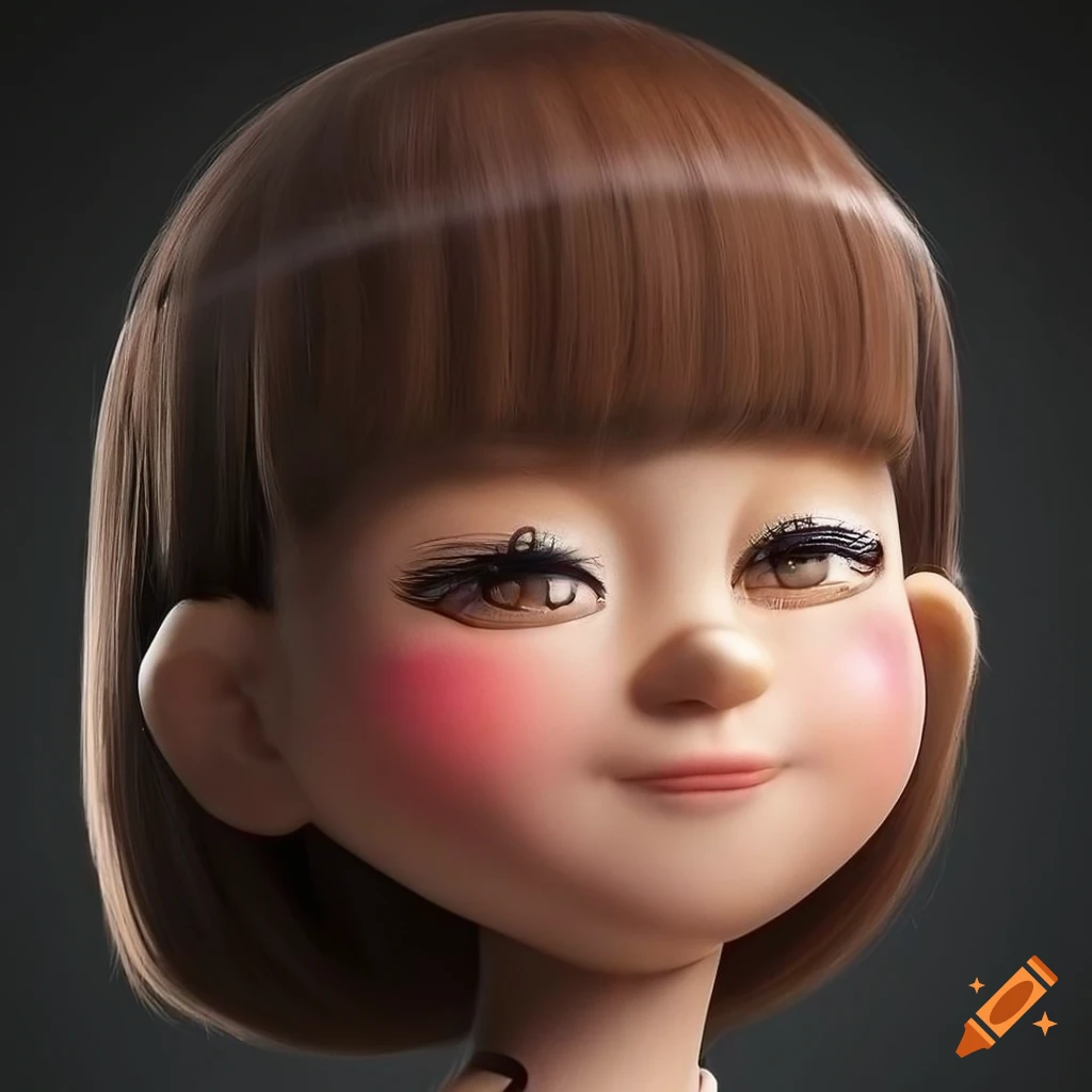 Portrait of a detailed Asian character inspired by Mabel Pines on Craiyon