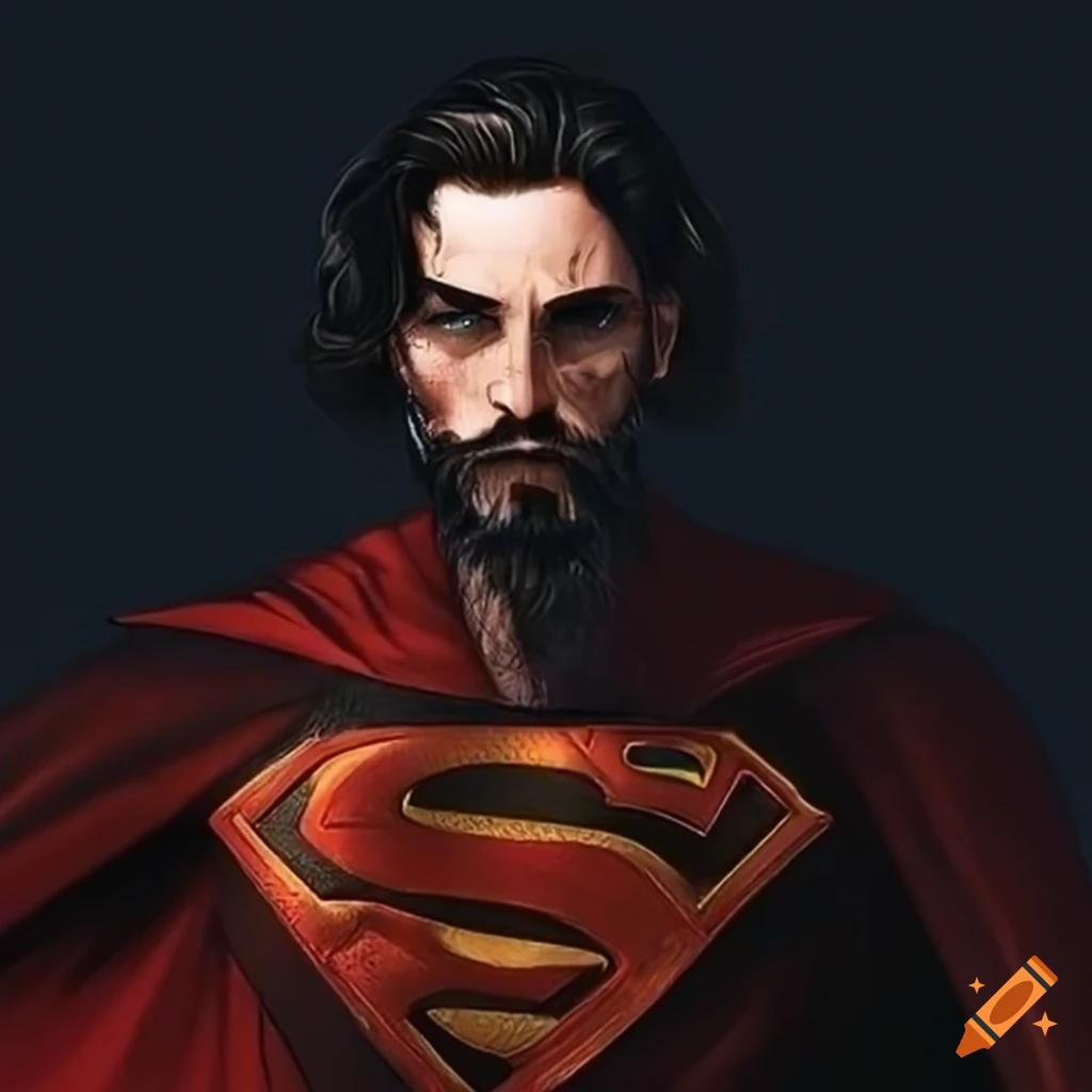 Young man with a godfather style beard and mid-long hair wearing a ...