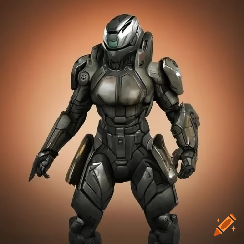 Intricately designed space soldier in futuristic armor on Craiyon