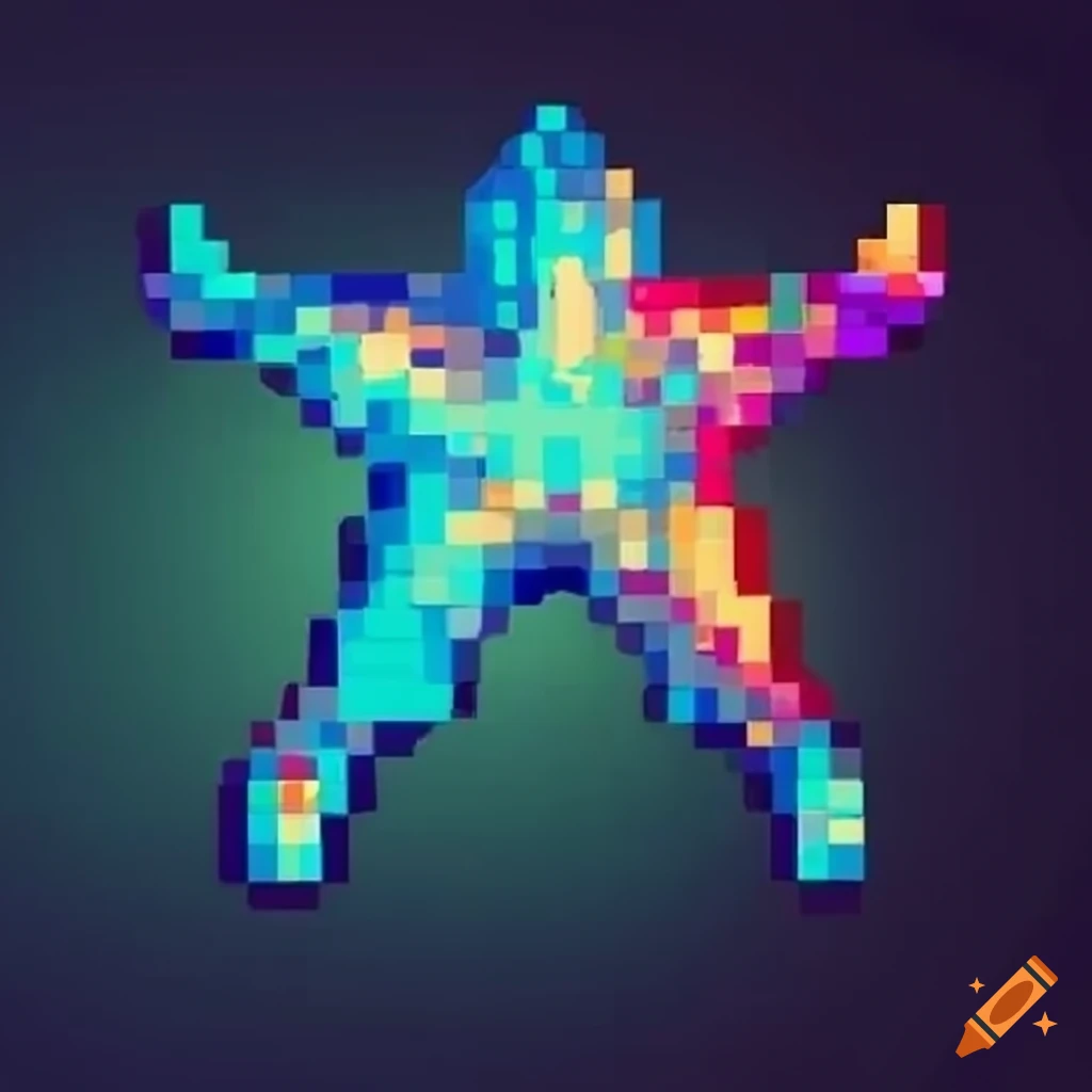 Pixel art star made of femur bones on Craiyon