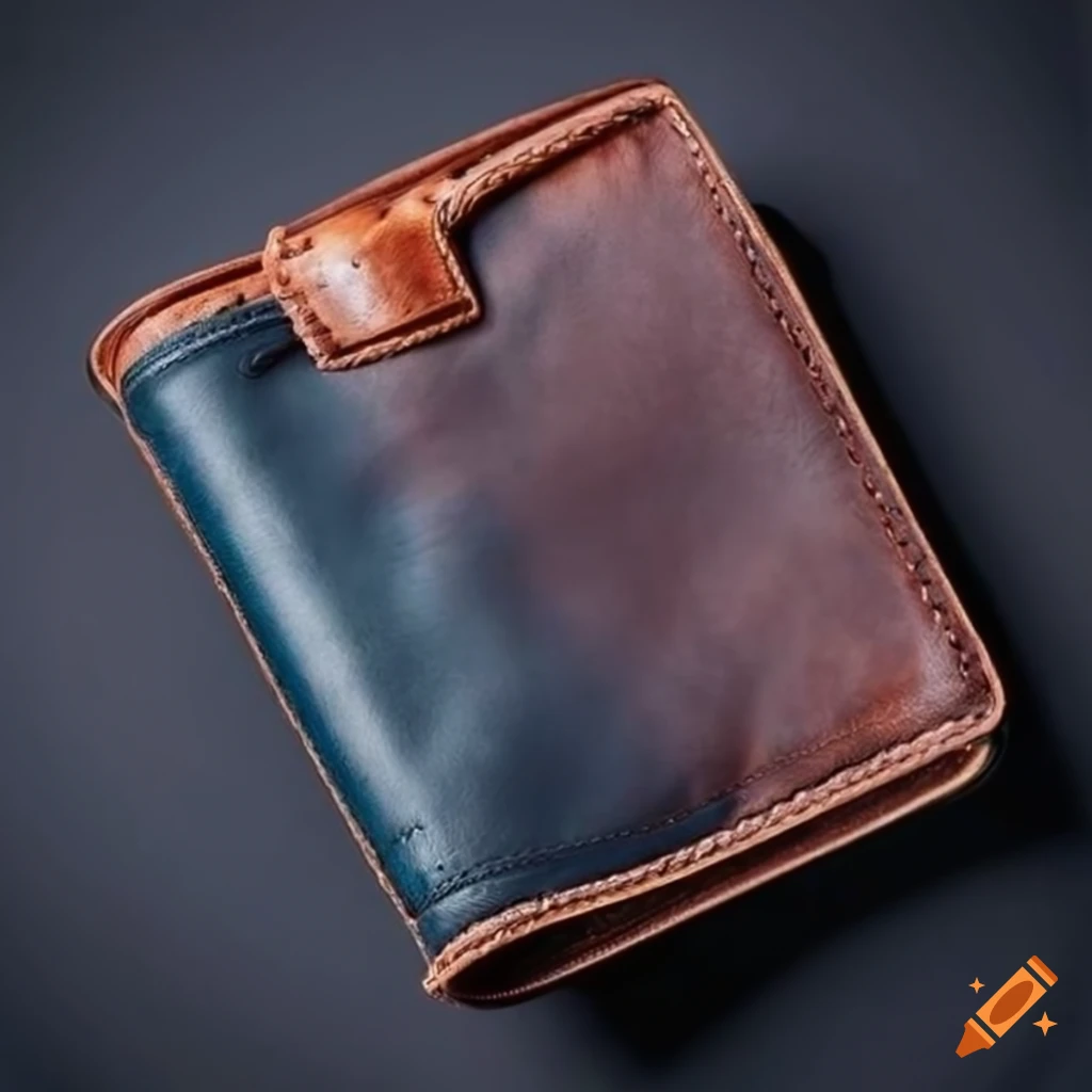 Old style men wallet on a dark background on Craiyon