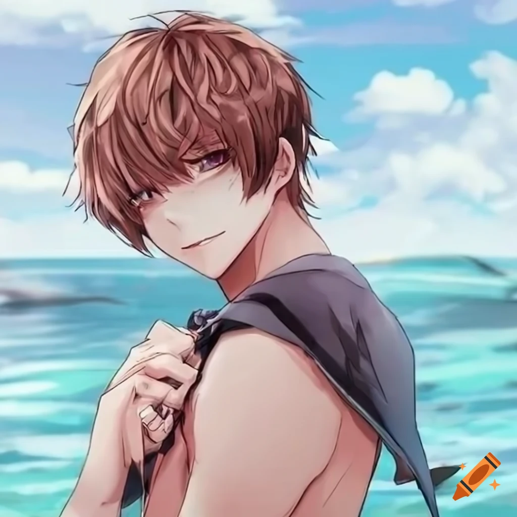 Shark anime boy character on Craiyon