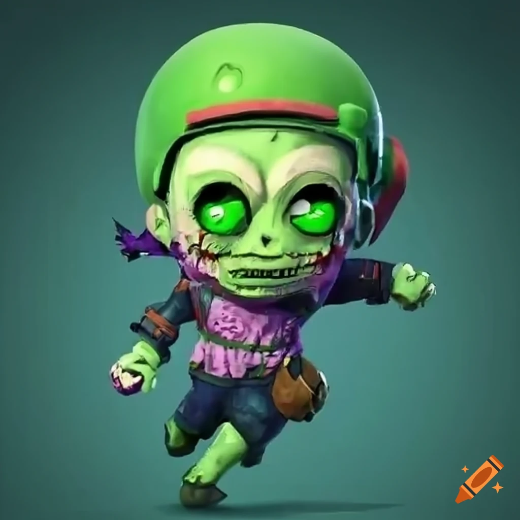 Cute zombie ready to run on Craiyon