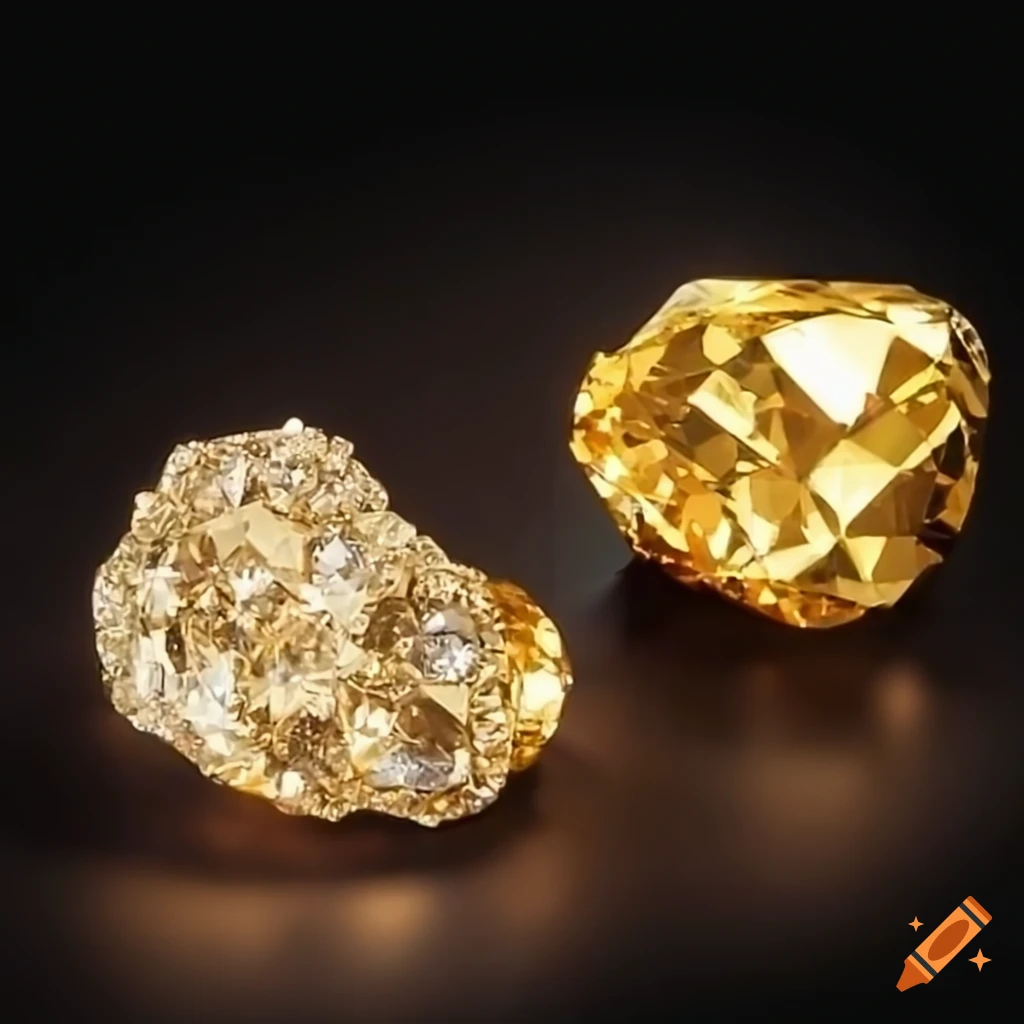 Gold and diamond mixture on Craiyon