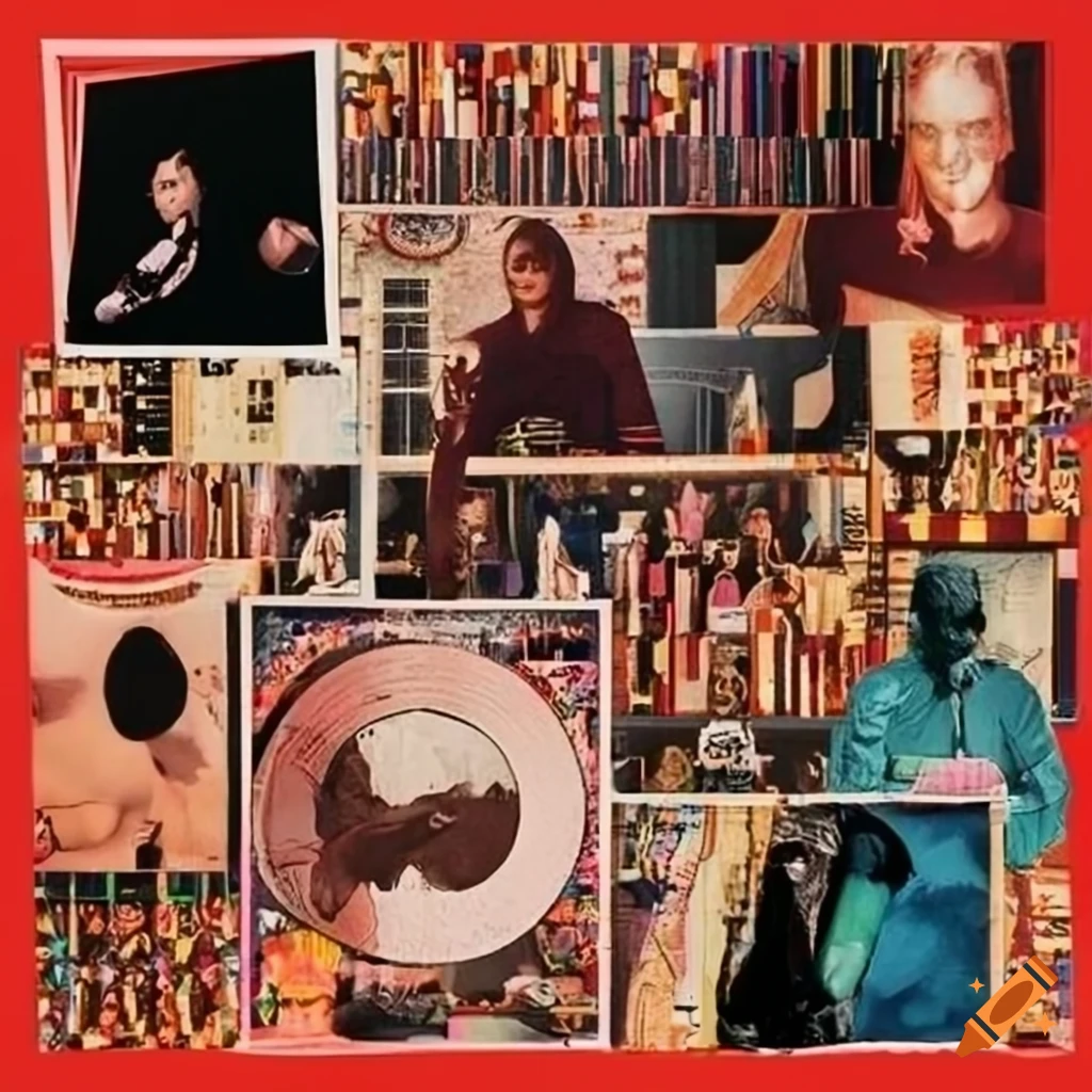 Collage of iconic music album covers from history on Craiyon