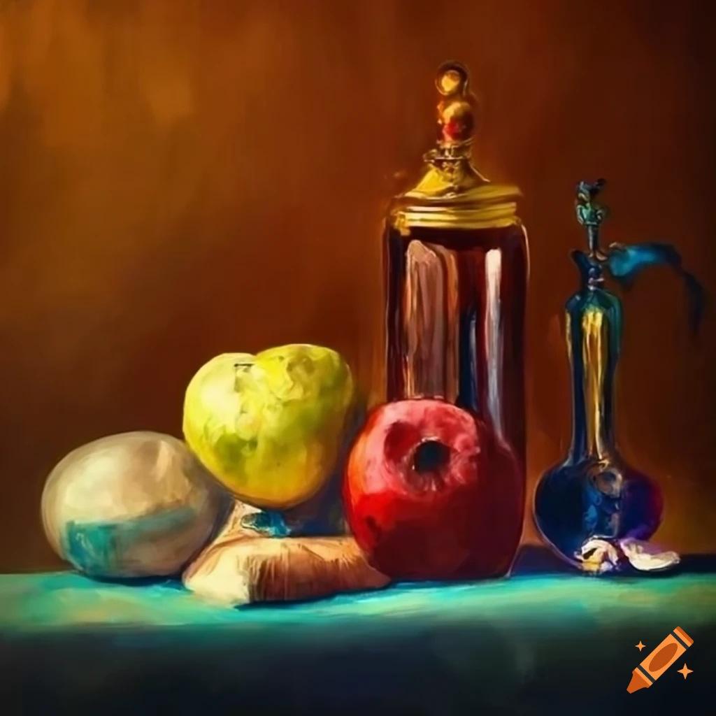 Impressive still life with vibrant colors on Craiyon
