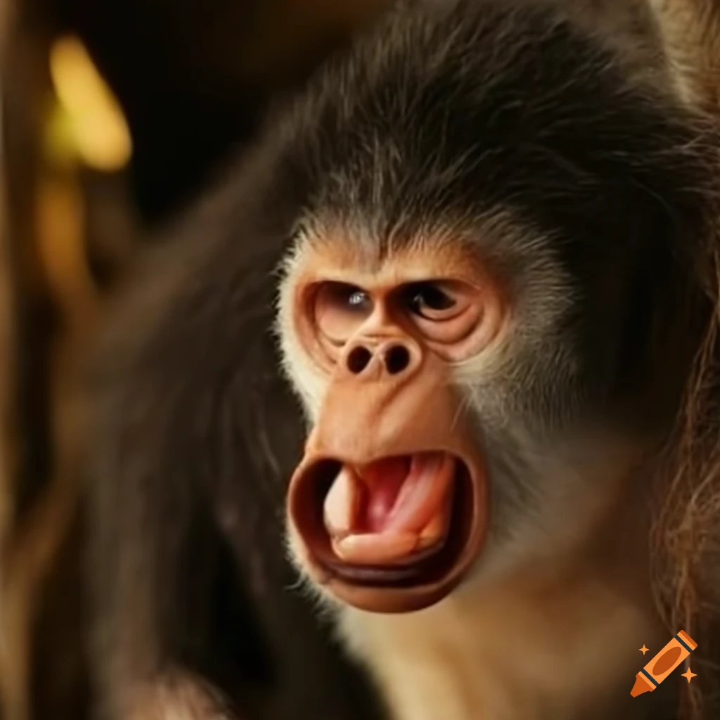 Playful monkey on Craiyon