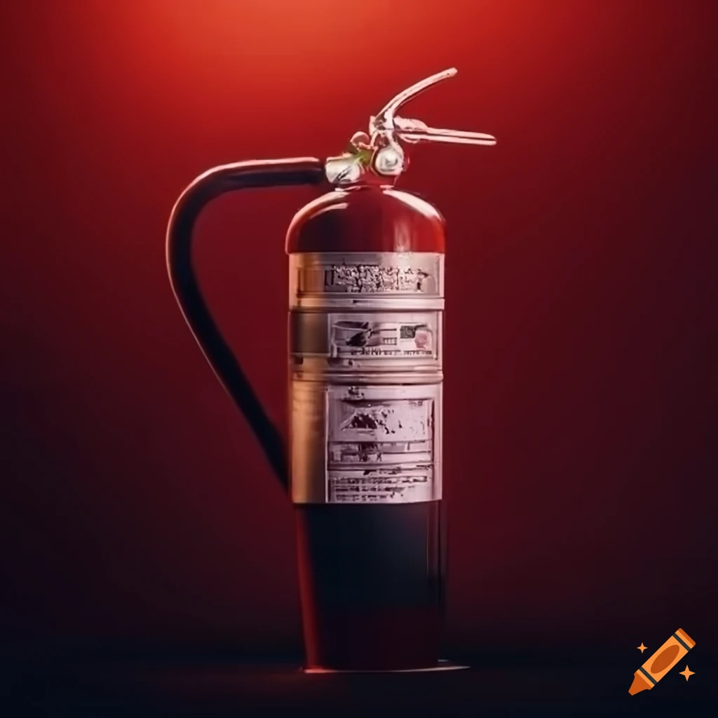 Fire extinguisher in a construction site manufacturing setting on Craiyon