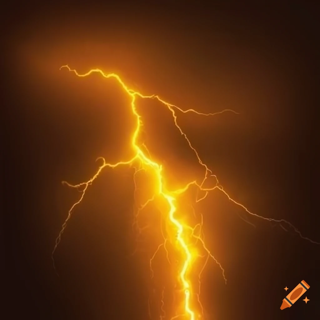 Yellow lightning on Craiyon