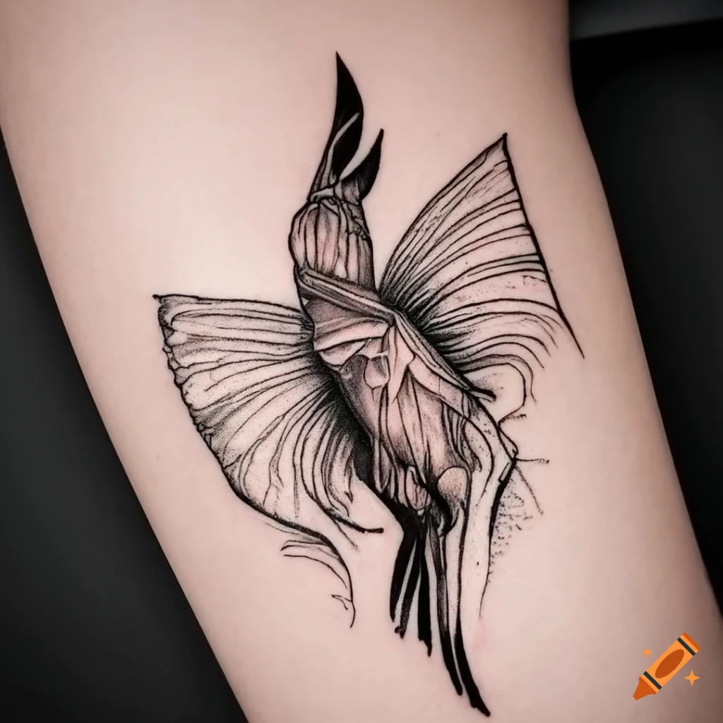 Impressive black line tattoo sketch with high detail on Craiyon